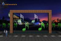 China Interactive Digital Water Curtain Fountain with 220V/380V Voltage and Custom LED Lighting for Urban Design for sale