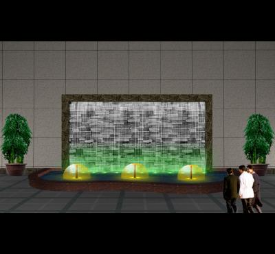 China Digital Water Curtain Fountain System with RGB LED 24V Lighting and Stainless Steel 304 Construction for Indoor/Outdoor Installation for sale