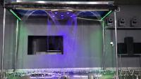 China Stainless Steel 304 Digital Water Curtain Fountain with LED 24V Lighting and 12-Month Warranty for sale