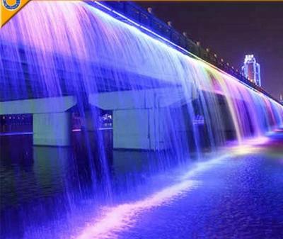China Custom Outdoor Artificial Waterfall Fountain with 250m Length and High Spray LED Lighting for Commercial Landscapes for sale