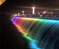 China Custom Outdoor Artificial Waterfall Fountain with 250m Length and High Spray LED Lighting for Commercial Landscapes for sale