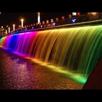 China Modern Color Changing Waterfall Fountain with Musical Control - 400m Bridge Length, 250m Waterfall Sides for sale