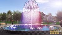 China 3M Dandelion Fountain with LED Waterproof Lights 220V/380V Stainless Steel 304 Water Feature for sale