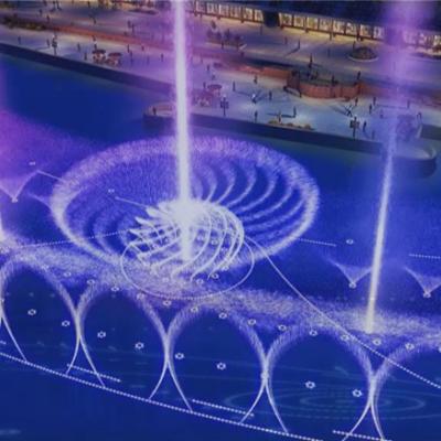 China Stainless Steel 304 3D Digital Swing Fountain Nozzle with RGB LED Lighting 220V/380V Floating Water System for sale