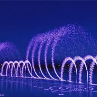 China Stainless Steel 304 3D Digital Swing Fountain Nozzle with RGB LED Lighting 220V/380V Floating Water System for sale