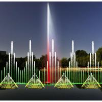 China 380V Floating Water Fountain System with 30m Spray Height - Digital Swing Nozzle & LED Lighting for sale