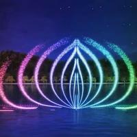 China Digital Swing Fountain with 30m Spray Height & RGB LED Lights - DN40/DN50/DN60 Nozzles for Lake Installation for sale
