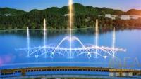 China Digital Swing Fountain with 30m Spray Height & RGB LED Lights - DN40/DN50/DN60 Nozzles for Lake Installation for sale