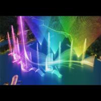 China 100m High-Spray Music Fountain System with Stainless Steel 304 Construction and LED Lighting for sale