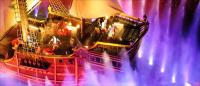 China Vietnam Boat Floating Water Fountain With Water Movie Screen for sale
