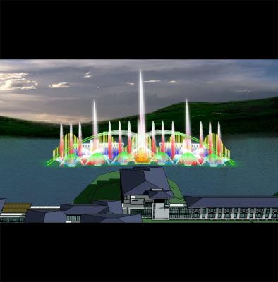 China Stainless Steel Digital Water Curtain Fountain with 1.5KW/2.2KW Power Options and Musical Control for Lakes and Ponds for sale