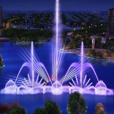 China Multicolored LED Light Lake Fountain 1.5KW 2.2KW with Musical Control and Jumping Jets for sale