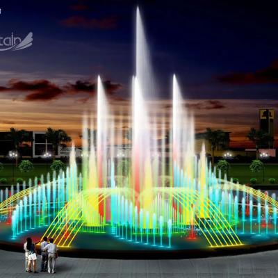 China Stainless Steel Atomized Water Fountain with 0-90% Humidity Range and LED Lighting for Outdoor Gardens for sale