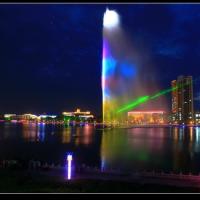 China Stainless Steel LED Spray Fountain with Musical Control - 0-90% Humidity Range, CE Certified Outdoor Water Feature for sale