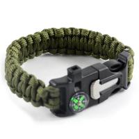 China Outdoor Paracord Bracelet with Fire Starter and Whistle Buckle Essential Survival Gear for sale