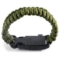 China Outdoor Paracord Bracelet with Fire Starter and Whistle Buckle Essential Survival Gear for sale