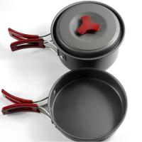 China Portable Style Outdoor Aluminum Cooking Pots Set for Picnic and Camping US 6.5/Piece for sale