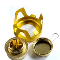 China Aluminum Alloy and Copper Backpacking Stove Portable Folding Alcohol Stove for Picnic for sale