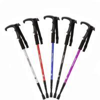 China Outdoor 4 Joint Aluminum Alloy Trekking Pole with T-Grip and Telescopic Folding Design for sale