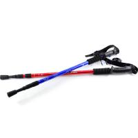 China Outdoor Alpenstock Climbing Stick 90-135cm 4 Section Aluminum Telescopic Walking Stick for sale