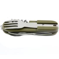 China US Portable Folding Style Outdoor Camping Tableware Set Stainless Steel Knife Fork Spoon for sale