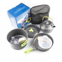 China US Aluminum Portable Camping Cookware for Outdoor Adventures Picnic Cooking Pot Mess Kit for sale