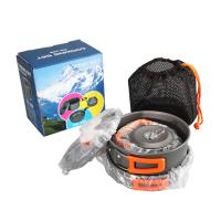 China 19x13x19cm Non-Stick Camping Cookware Set Portable Aluminum Mess Kit for Camping Cooking for sale