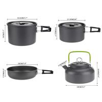 China Outdoor Kitchen Aluminum Camping Pot and Pans Cookware Set with Fast Shipping Cost for sale