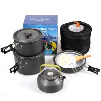 China Outdoor Kitchen Aluminum Camping Pot and Pans Cookware Set with Fast Shipping Cost for sale