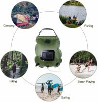 China 20L PVC Portable Outdoor Camping Shower Bag for Solar Heated Shower in Green or Blue for sale