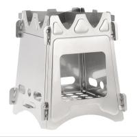 China Outdoor Stainless Steel BBQ Wood Stove Mini Camping Cooking Picnic Folding Stove No for sale