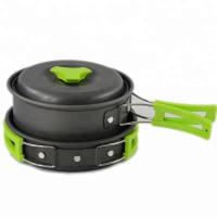 China 1-2 Person Outdoor Camping Cooking Pot Set 152X72MM Aluminum Portable Cookware Mess Kit for sale