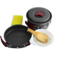 China 1-2 Person Outdoor Camping Cooking Pot Set 152X72MM Aluminum Portable Cookware Mess Kit for sale