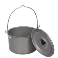 China Portable Style Outdoor Camping Cookware Set Non-Stick Aluminum Picnic Hanging Cooking Pot for sale