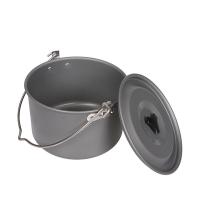China Portable Style Outdoor Camping Cookware Set Non-Stick Aluminum Picnic Hanging Cooking Pot for sale
