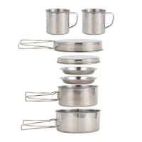China Portable Style Stainless Steel Cookware Set for Outdoor Camping at US 6.5/Piece for sale