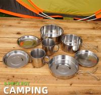 China Portable Style Stainless Steel Cookware Set for Outdoor Camping at US 6.5/Piece for sale