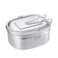 China Customization Outdoor Stainless Steel Lunch Box Portable Metal School Food Container for sale