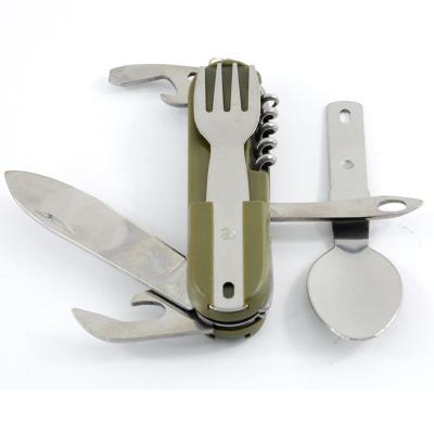 China Convenient Outdoor Camping Cutlery Set with Folding Design and Stainless Steel Material for sale