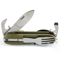 China Convenient Outdoor Camping Cutlery Set with Folding Design and Stainless Steel Material for sale