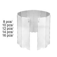 China Foldable Camping Gas Stove Windshield Outdoor Windproof Windscreen with Silver Finish for sale