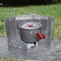 China Foldable Camping Gas Stove Windshield Outdoor Windproof Windscreen with Silver Finish for sale