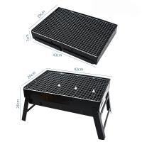 China Stainless Steel BBQ Grill Folding Portable Barbecue Charcoal Grill for Picnic in Black for sale