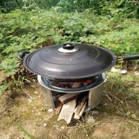 China Windproof Stainless Steel Large Portable Picnic Camping Wood Burning Stove for Barbecue for sale