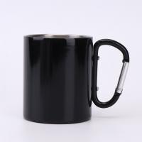 China Adult Double Wall Stainless Steel Portable Camping Travel Coffee Mug with Carabiner for sale