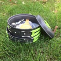 China Portable Cookware Set for Camping Lightweight Aluminum Fry Pot and 1 Pan Included for sale