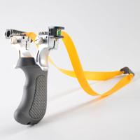 China Conical Arrowhead Metal Hunting Slingshot with Laser Light Sight Powerful Shooting for sale