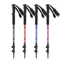 China 3 Joint Number Outdoor Camping Carbon Walking Sticks Aluminum Telescopic Trekking Pole for sale