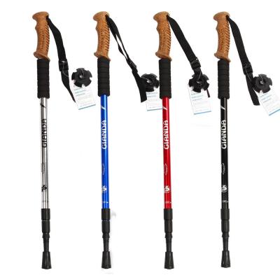 China Ultralight DGH668 4 Joint Carbon Fiber Aluminum Walking Stick for Hiking Trekking Pole for sale