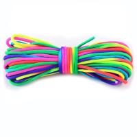 China Outdoor Rainbow 550 Paracord 4mm 7 Inner Cores Polyester Parachute Cord Rope Customization for sale